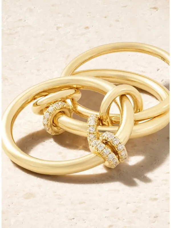 SPINELLI KILCOLLIN Jovie Set Of Three 18-karat And Diamond Rings