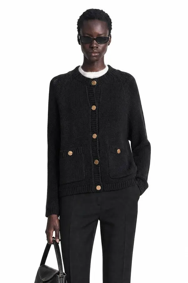 TOTEME Hammered Button Cotton Cardigan