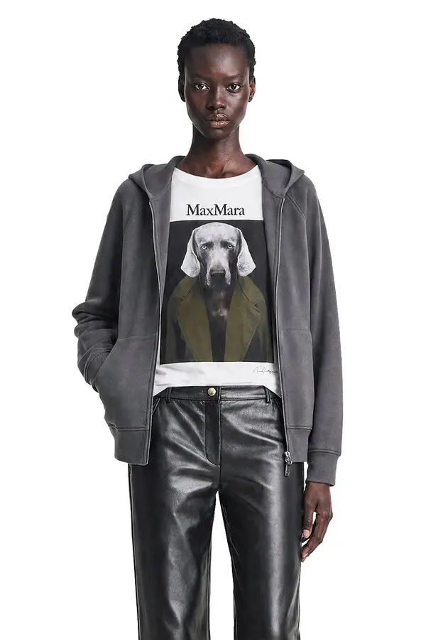 Max Mara Technical Cotton Zip-up Hoodie