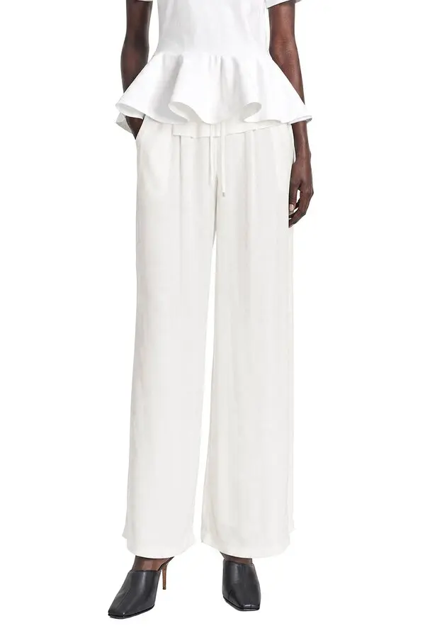 Alaïa Peplum Viscose Cady Wide-leg Trousers