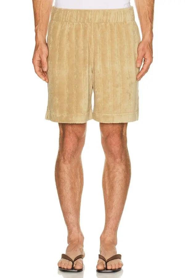J. Lindeberg Allan Stripe Terry Shorts - Kelp