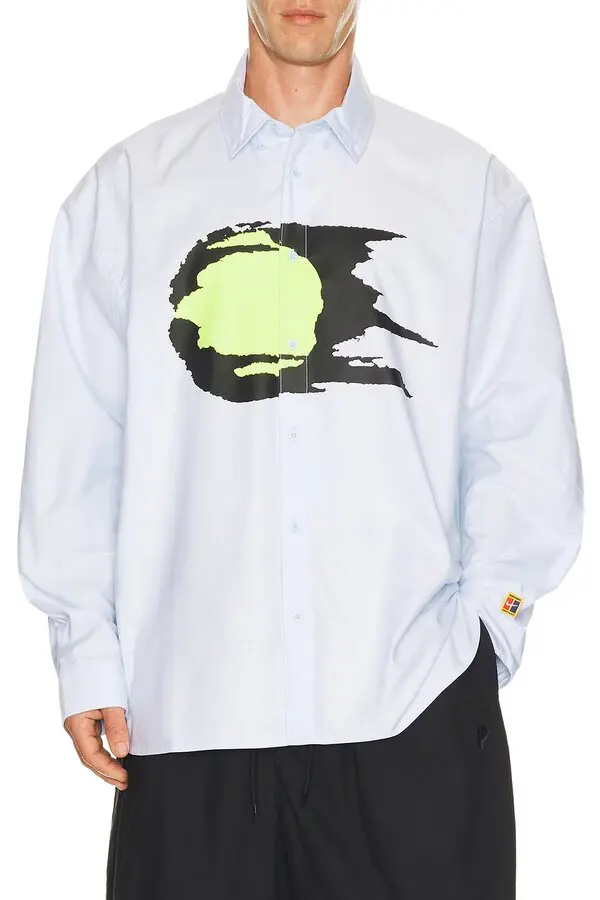 Nike Club Rules Oxford Long Sleeve Shirt In Blue