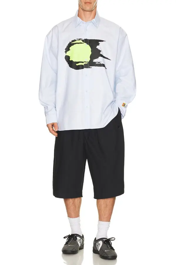 Nike Club Rules Oxford Long Sleeve Shirt In Blue