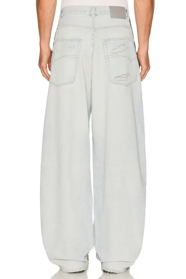 Balenciaga Wide Leg Jeans With Contrast Piping