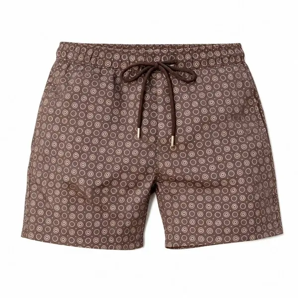 VAYLA Mid Length Octagon Print Swim Shorts With Adjustable Drawcord