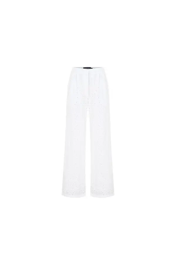 EXQUISE Broderie Anglaise Fabric Pants