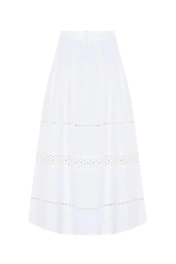 EXQUISE Broderie Detail Midi Karsyn Skirt