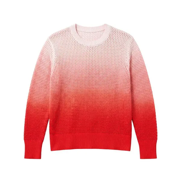 BRODIE CASHMERE Mesh Dip Dye Crew