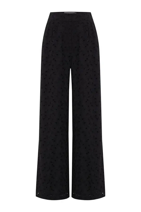 EXQUISE Broderie Anglaise Fabric Pants