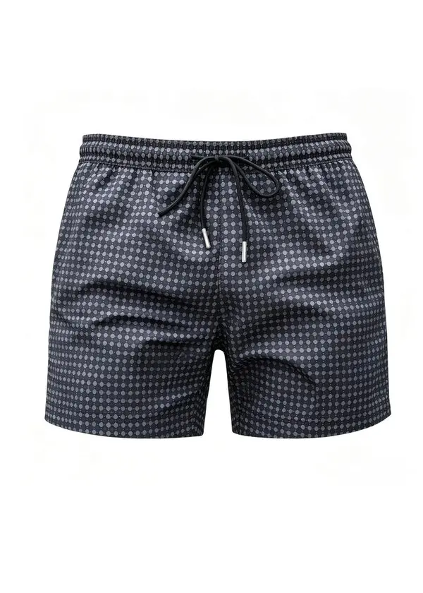 VAYLA Mid Length Polka Dot Swim Shorts With Drawcord