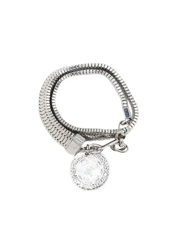 SITA NEVADO Boa Bracelet With Coin And Heart Pendant - Silver