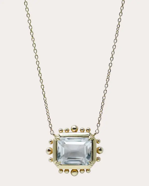 Anzie Topaz Dew Drop Marine Pendant Necklace - Blue