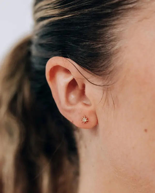 Anzie Diamond Aztec Micro North Star Stud Earring