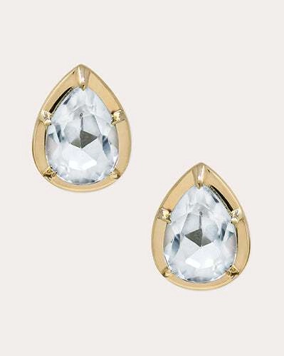Anzie Topaz Mélia Pear Stud Earrings - Gold