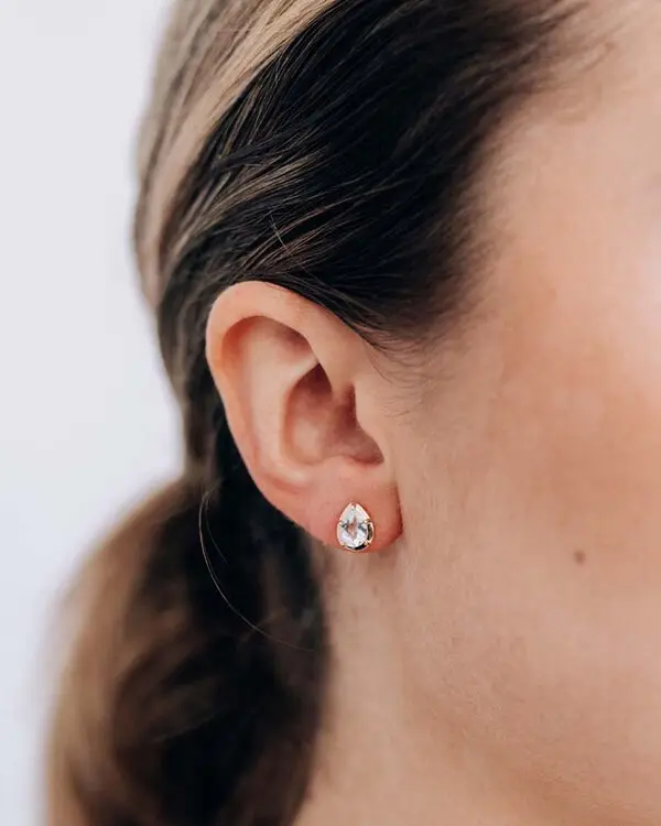 Anzie Topaz Mélia Pear Stud Earrings