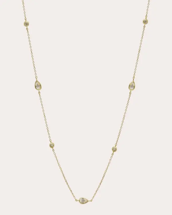 Anzie Topaz Cléo Alice Station Necklace - Gold