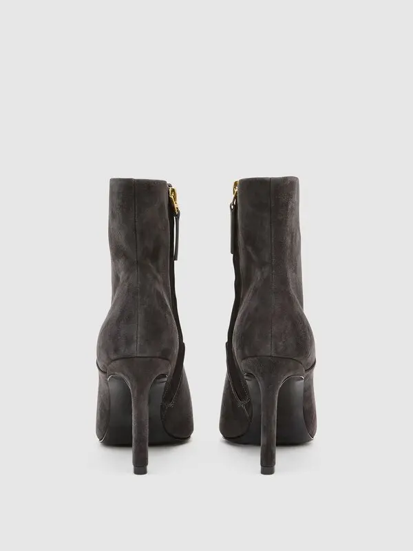REISS Jessica Suede Pointed-toe Stiletto Ankle Boots