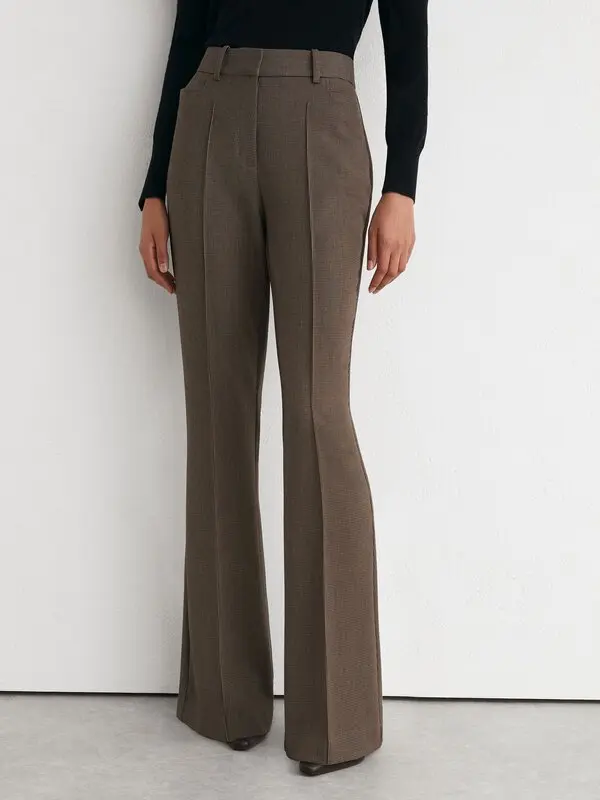 REISS Gabi Puppytooth Flared Suit Trousers