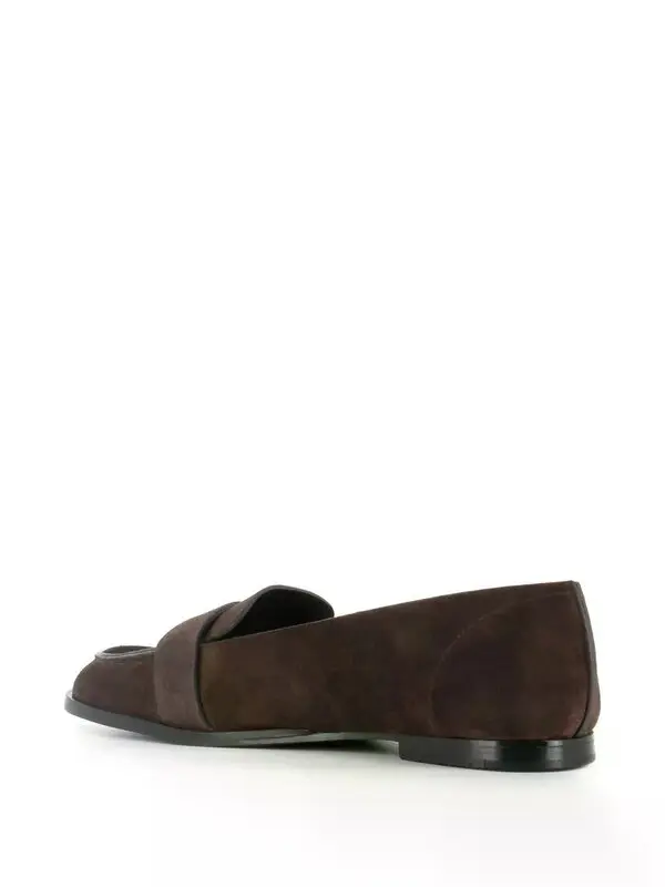 DEL CARLO Suede Loafers With Buckle Detail