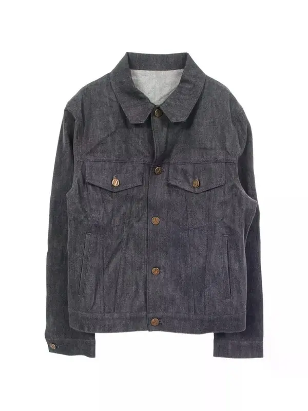 LOUIS VUITTON 2010s Shadow Monogram Denim Jacket - Grey
