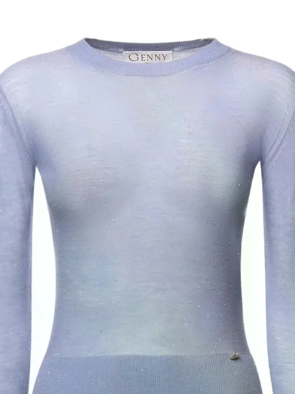 GENNY Rhinestone Embellished Fine-knit Sweater