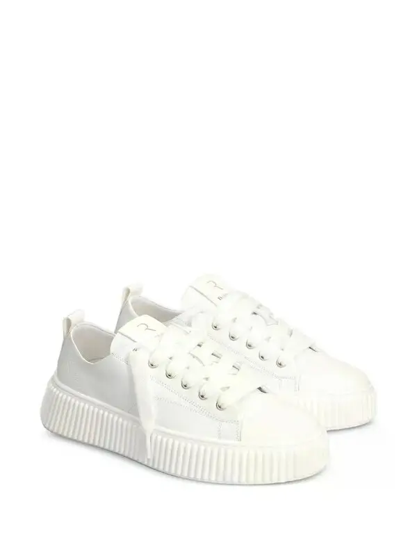 RHUN Lace-up Ribbed Sole Sneakers - White