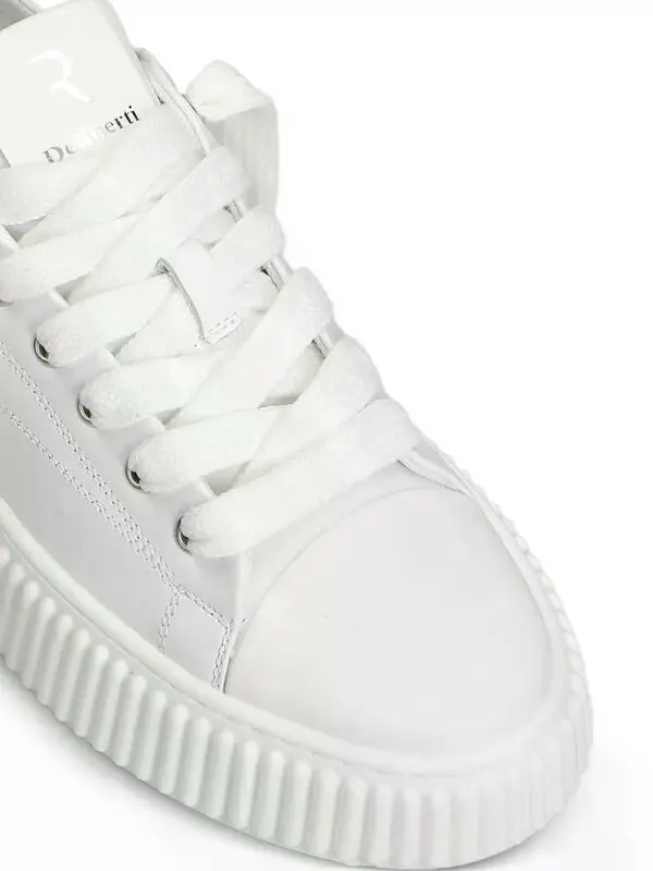 RHUN Lace-up Ribbed Sole Sneakers - White