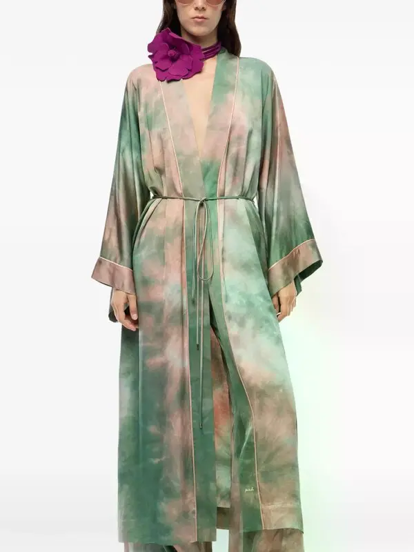 Pinko Long Gradient Satin Kimono
