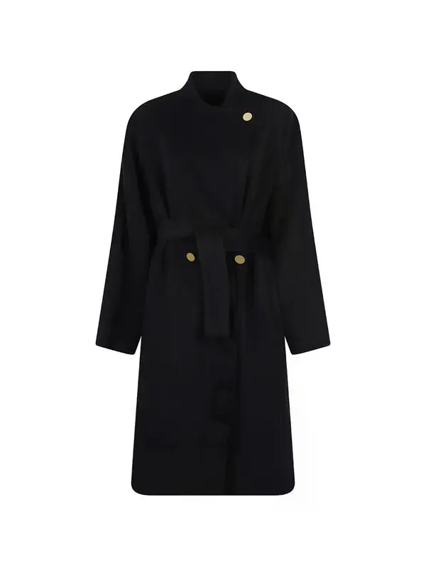 Alberta Ferretti Belted Button-detail Coat - Black