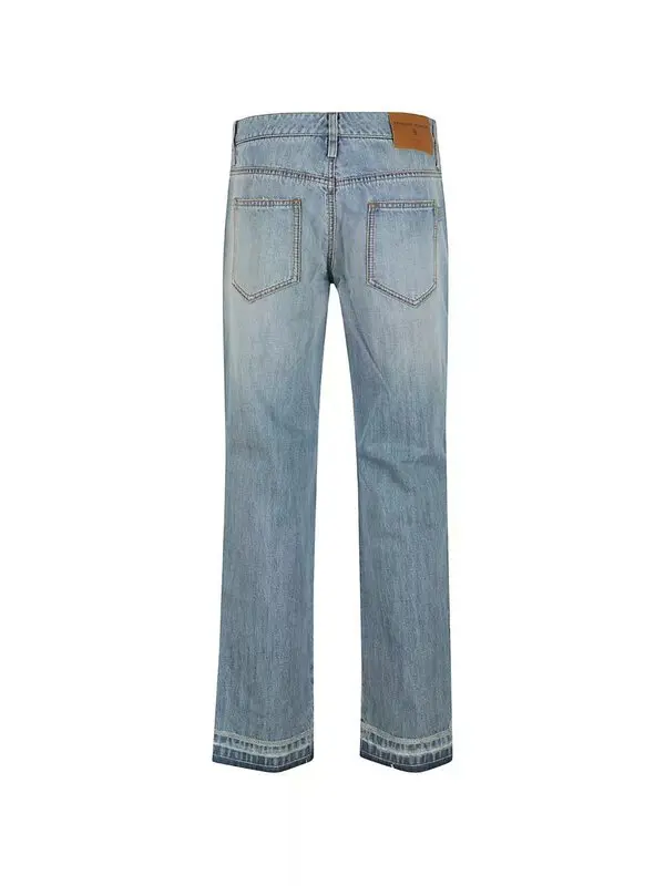 Ermanno Scervino Lace-trim Straight-leg Jeans - Blue