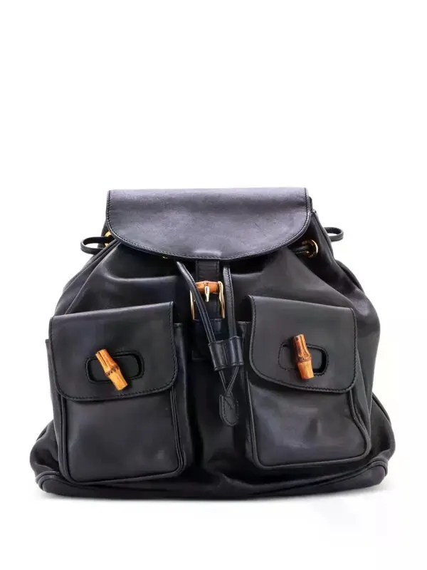 Gucci Vintage Bamboo Leather Medium Backpack