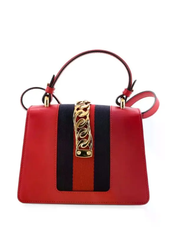 Gucci Sylvie Top Handle Bag Leather Mini Satchel
