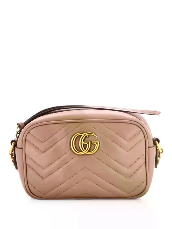 Gucci Gg Marmont Shoulder Bag Matelasse Leather Mini Crossbody Bag - Brown