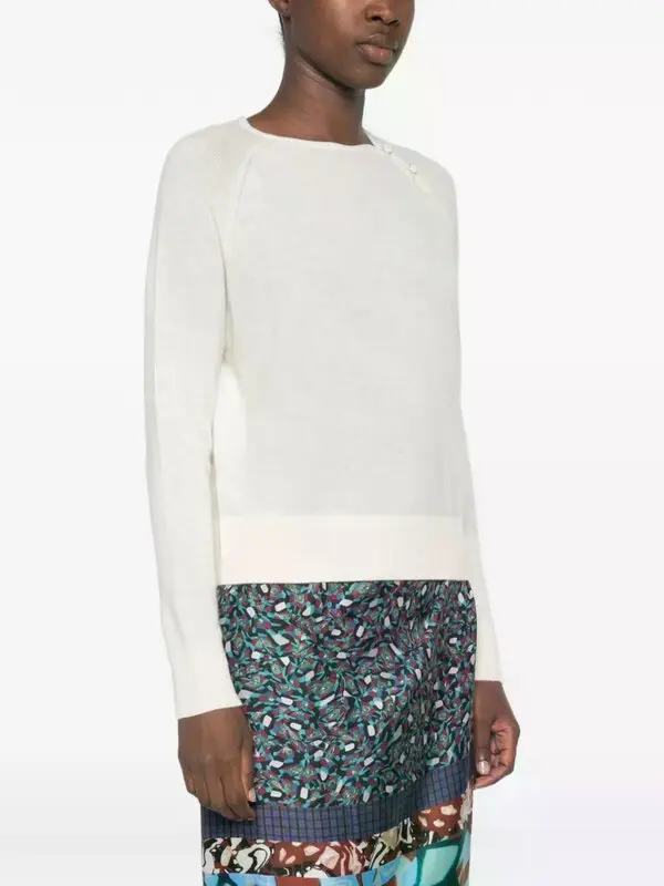 FORTE_FORTE Button-detail Raglan-sleeve Sweater