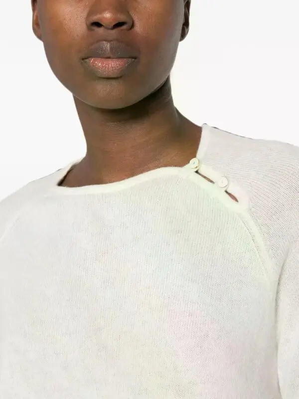 FORTE_FORTE Button-detail Raglan-sleeve Sweater