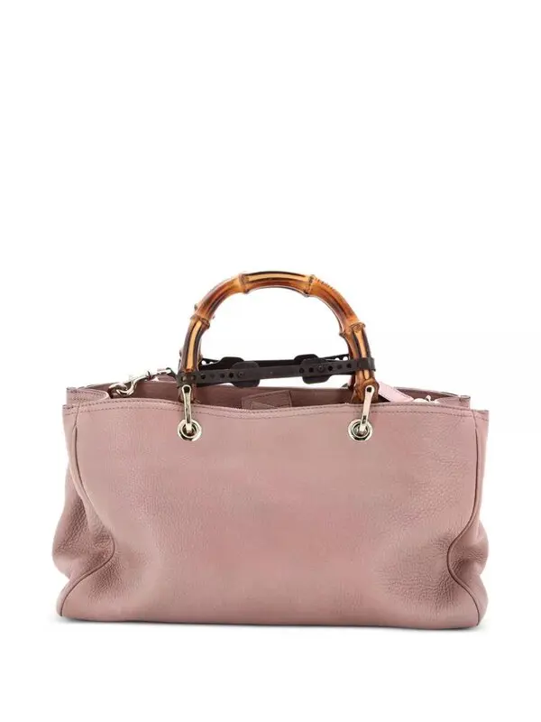 Gucci Bamboo Shopper Leather Medium Tote Bag - Pink