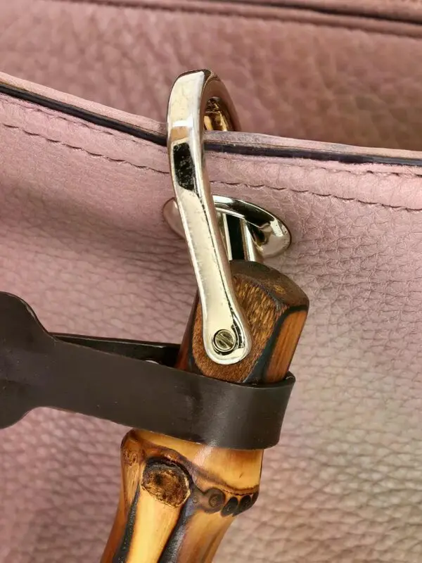 Gucci Bamboo Shopper Leather Medium Tote Bag - Pink