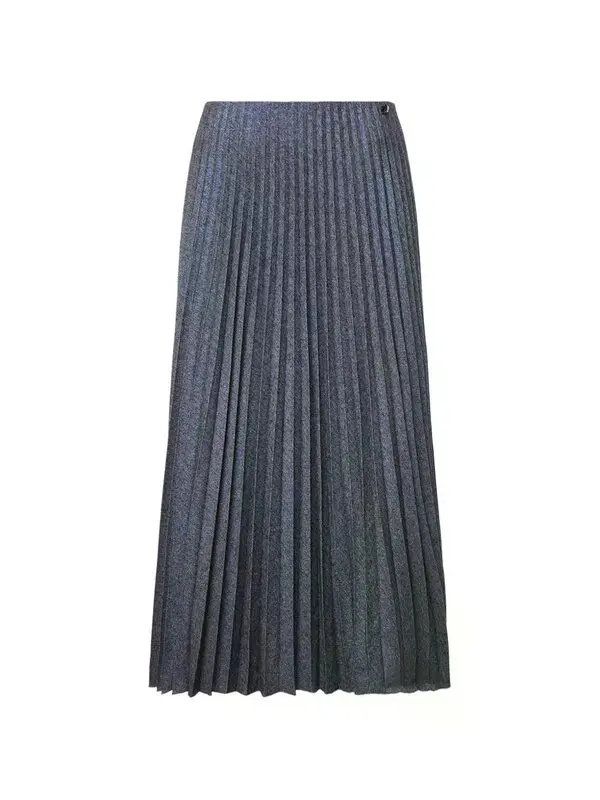 GENNY Pleated Metallic-effect Midi Skirt