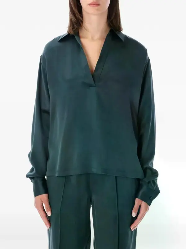 TOM FORD Silk Satin Polo Shirt - Green