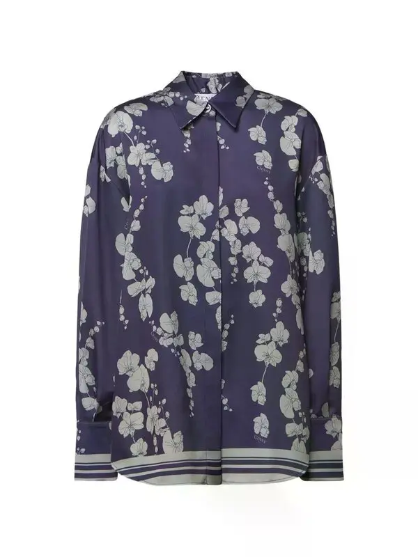 GENNY Floral-print Silk-satin Shirt