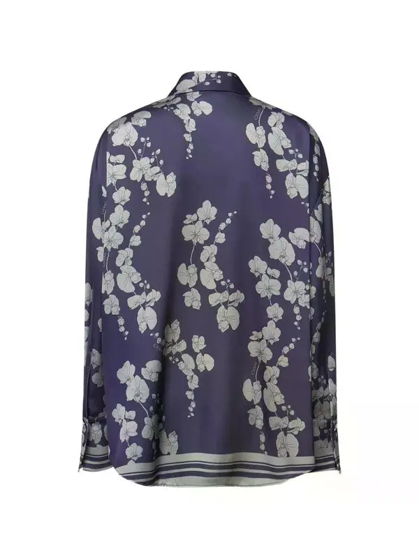 GENNY Floral-print Silk-satin Shirt