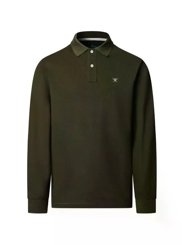 HACKETT LONDON Logo-embroidered Long-sleeve Polo Shirt