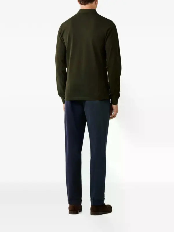 HACKETT LONDON Logo-embroidered Long-sleeve Polo Shirt