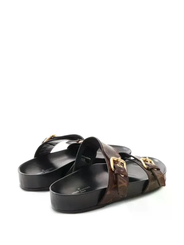 LOUIS VUITTON Monogram Canvas Bondia Flat Sandals - Brown