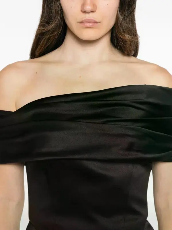 Solace London Off-shoulder Satin Maxi Dress