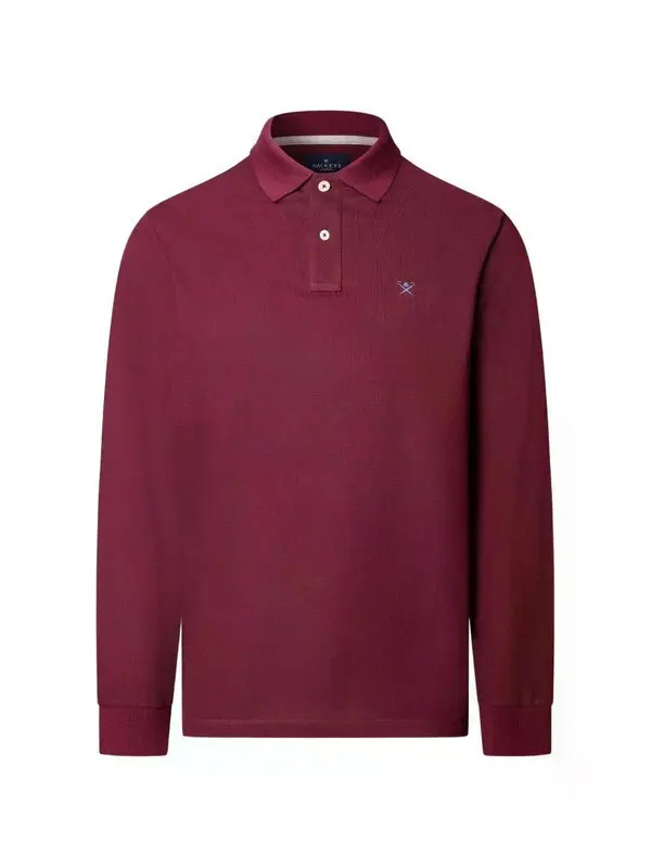 HACKETT LONDON Logo-embroidered Long-sleeve Polo Shirt
