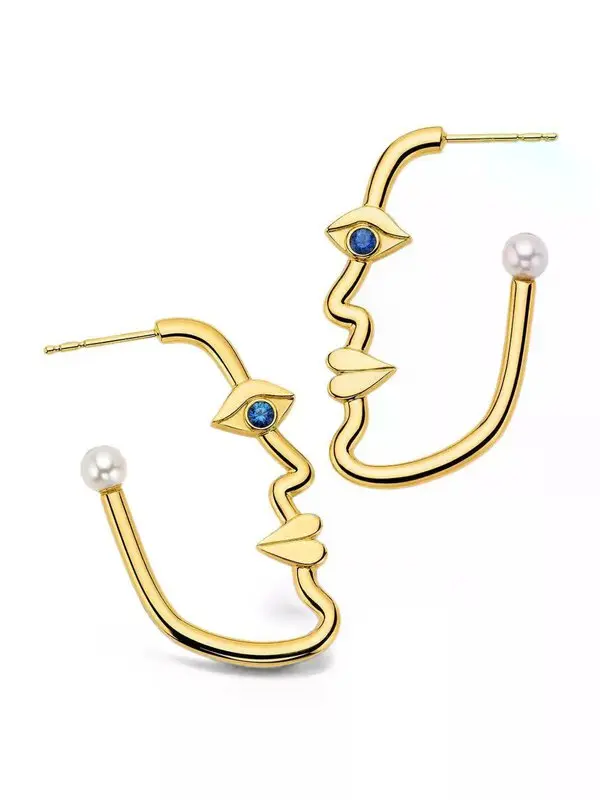 EDINA KISS Face Hoop Earrings