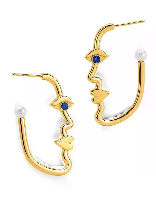 EDINA KISS Face Hoop Earrings