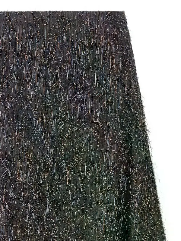 Peserico Metallic Yarn Frayed Midi Skirt - Grey