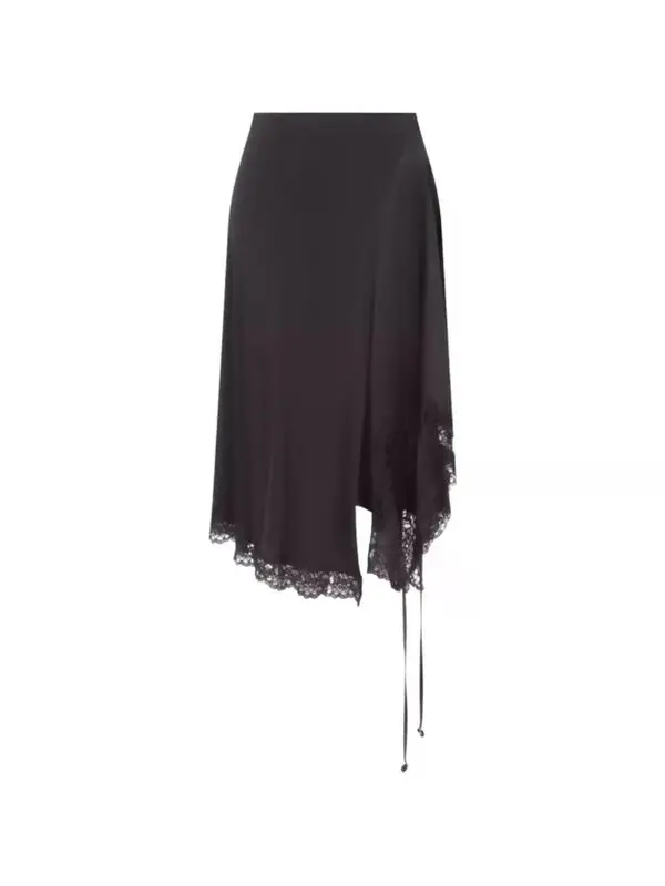 Vetements Asymmetric Lace-trimmed Skirt